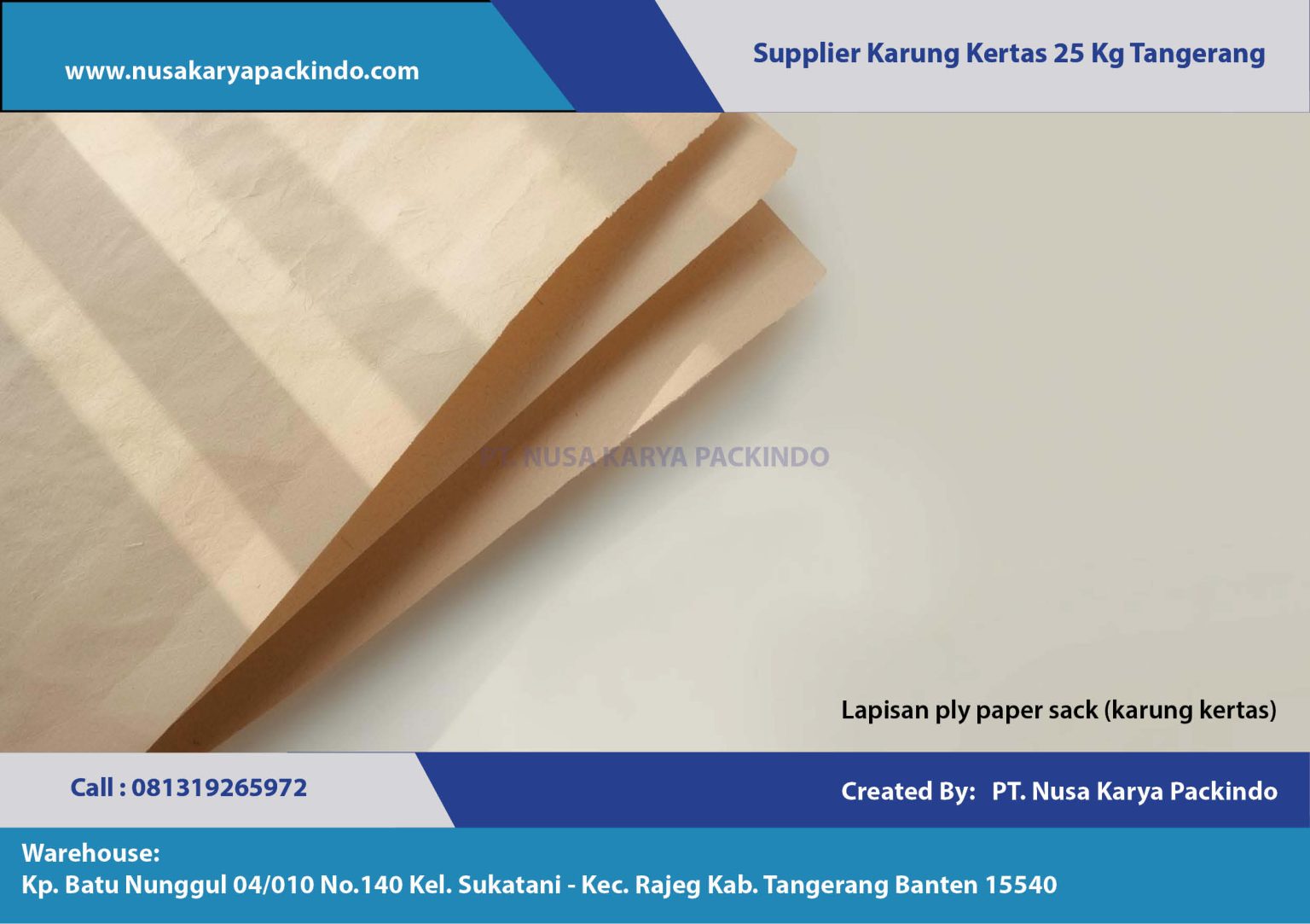 Supplier Karung Kertas 25 Kg Tangerang - Produsen Paper Sack (Karung ...